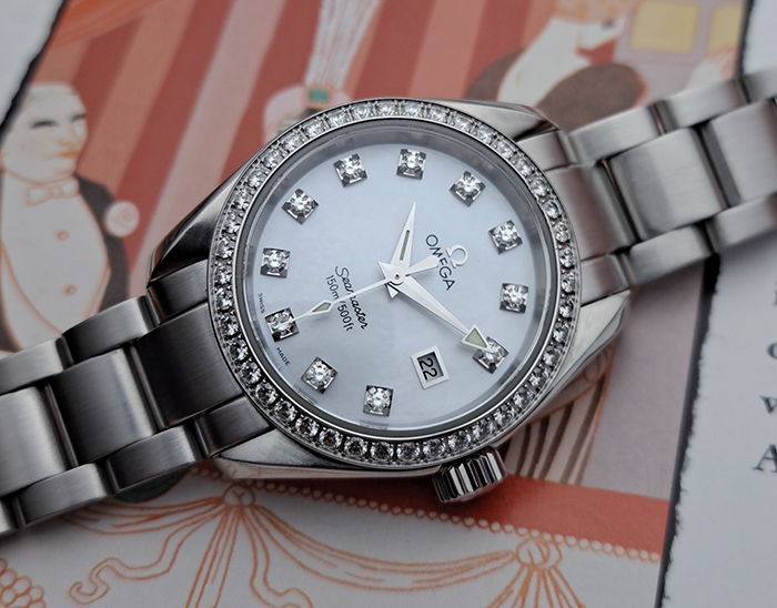 Ladies' Omega Seamaster Aqua Terra Quartz Mother of Pearl Dial with ...