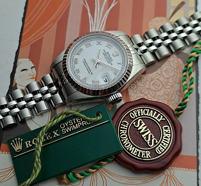 1997 Ladies' Rolex Datejust 18K WG/SS Wristwatch Ref. 69174