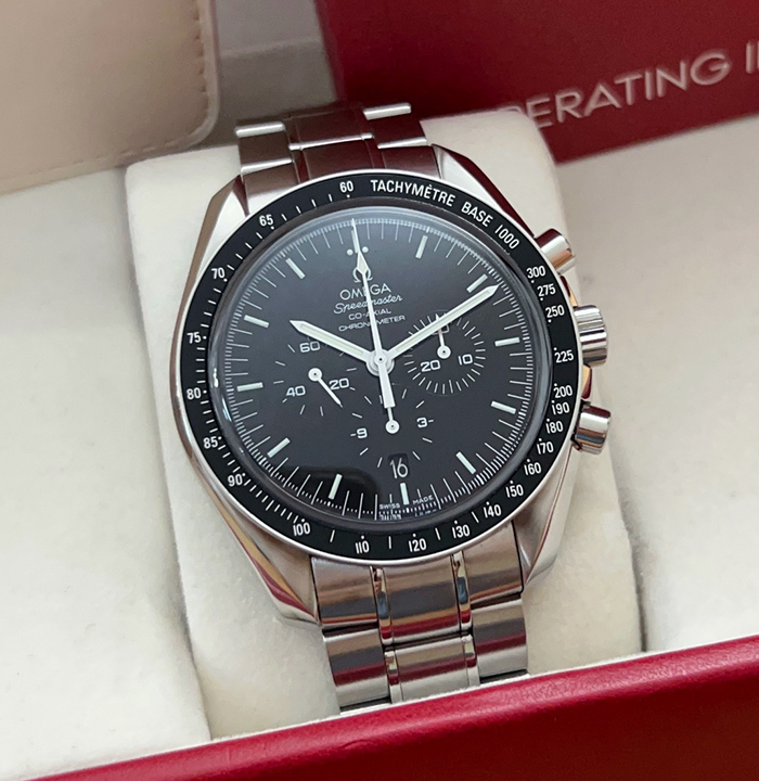 XL Omega Speedmaster Moonwatch Co-Axial Chronograph Enamel Dial Ref ...