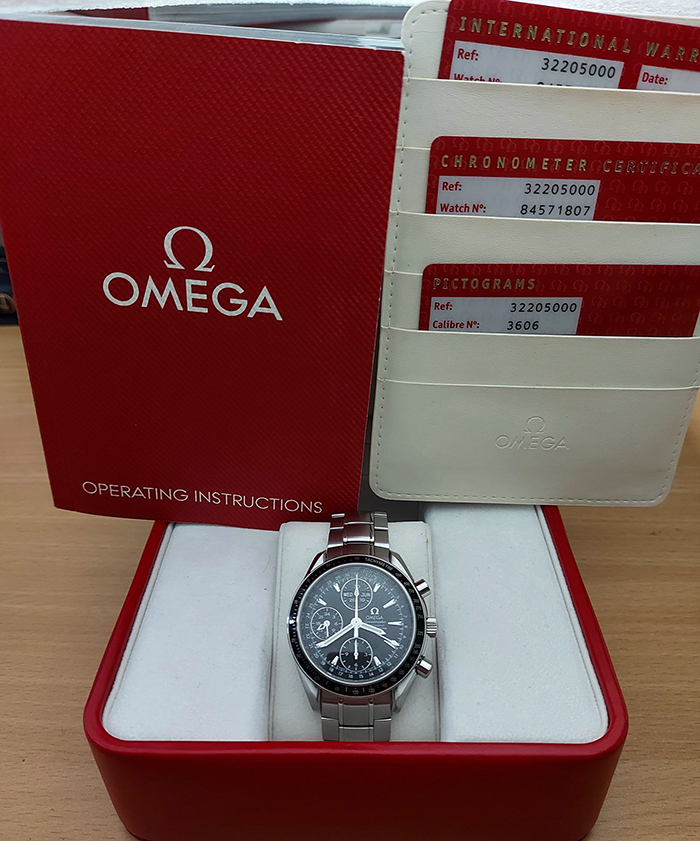 Omega Speedmaster Day-Date-Month Chronograph Wristwatch Ref. 3220.50